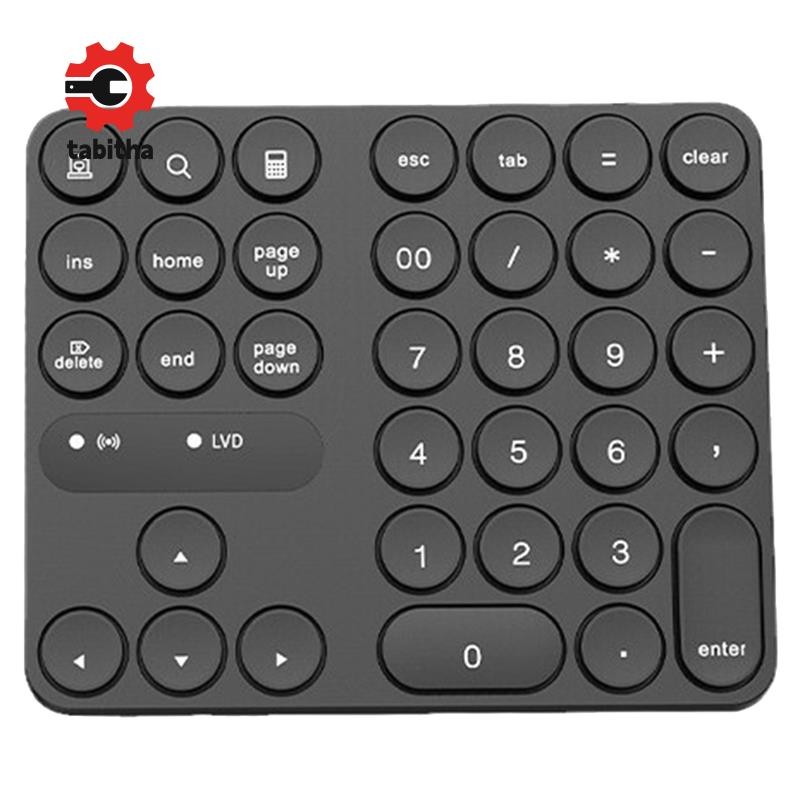 Rechargeable Double Bluetooth Number Pad Wireless Numeric Keypad 35-Keys External Numpad ...