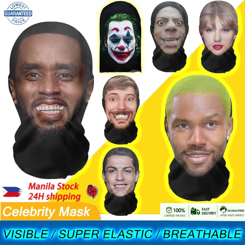 3D printed Full Face mask Cosplay Diddy Kanye mask Celebrity disguise ...