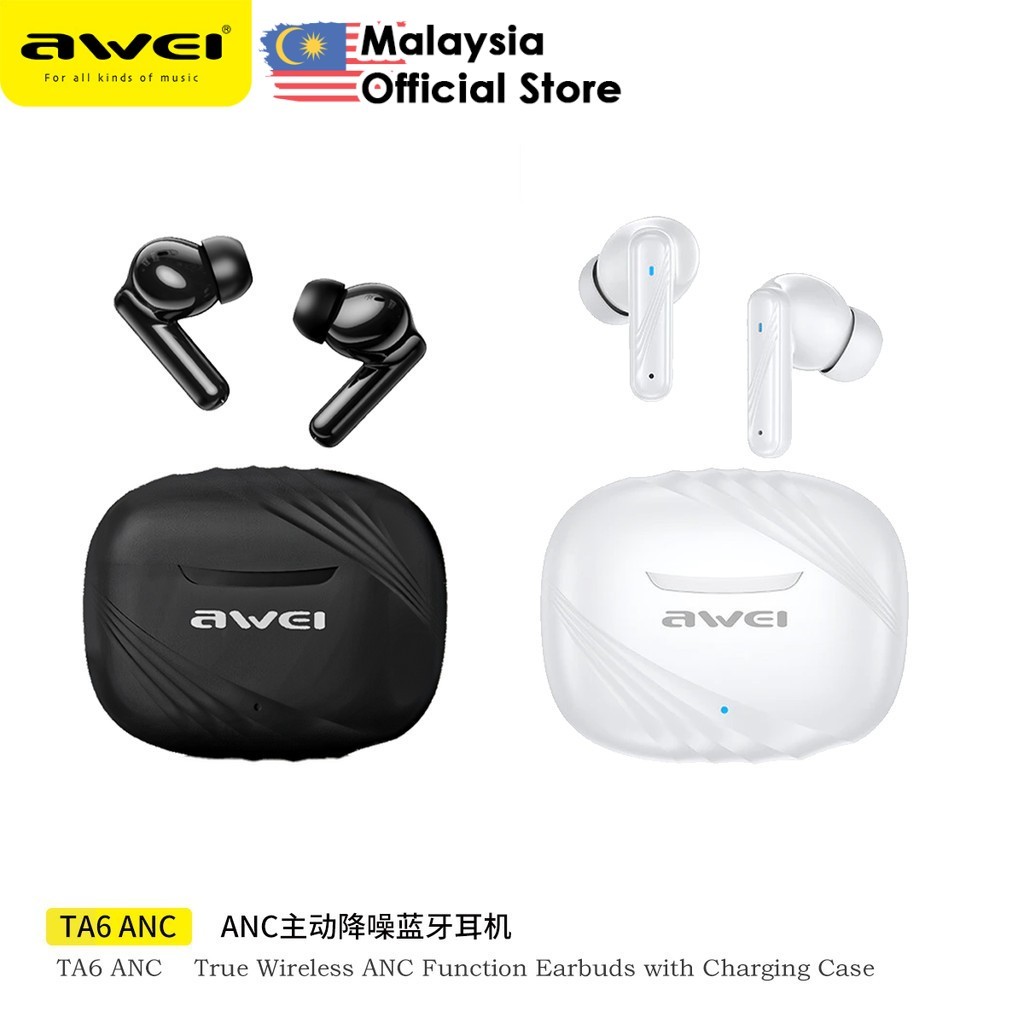 Awei TA6 ANC Wireless Earbuds ANC Active Noise Reduction Earphone Sport ...