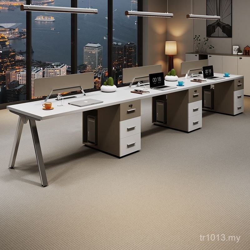 Four 4 Screen Combination Double Simple Office Work Position Staff Desk ...