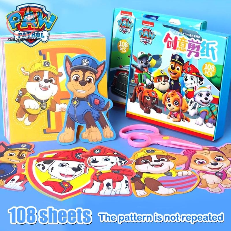 GRDOG 108Pcs/Box PAW Patrol Paper Cutting W/Safety Scissors Cartoon Fun ...