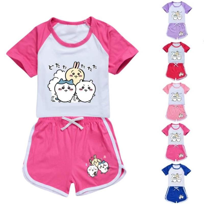 Chiikawa clothes Chiikawa shirt and shorts set for kids S4 | Shopee ...