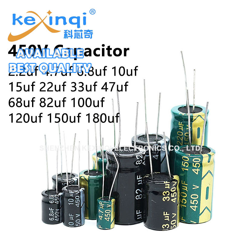 450V Electrolytic Capacitor 2.2uf 4.7uf 6.8uf 10uf 15uf 22uf 33uf 47uf 56uf 68uf 82uf 100uf ...