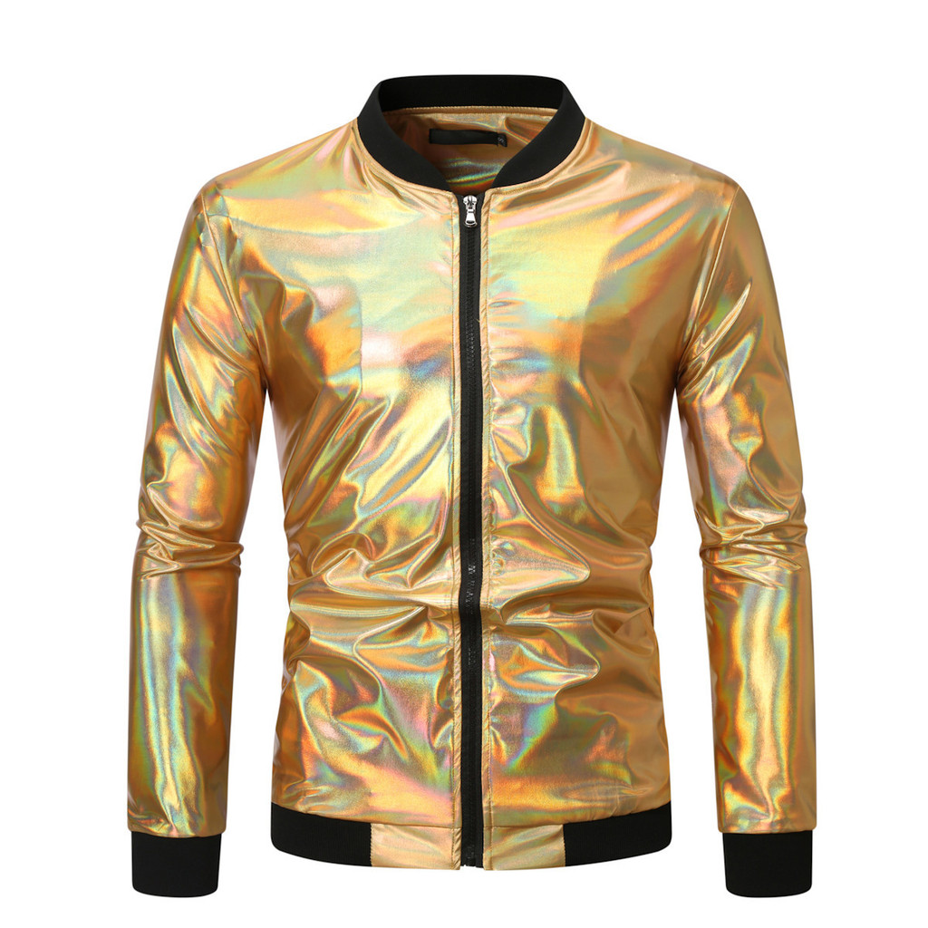 Men's gold shiny jacket | Shopee Malaysia