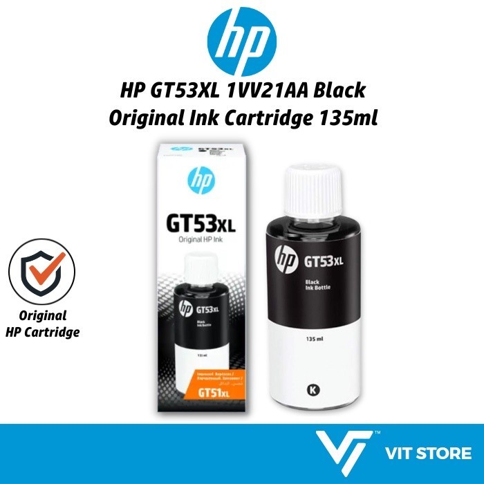 [Original] HP GT53XL Ink Bottle 1VV21AA 135ml Black Refill Cartridge ...