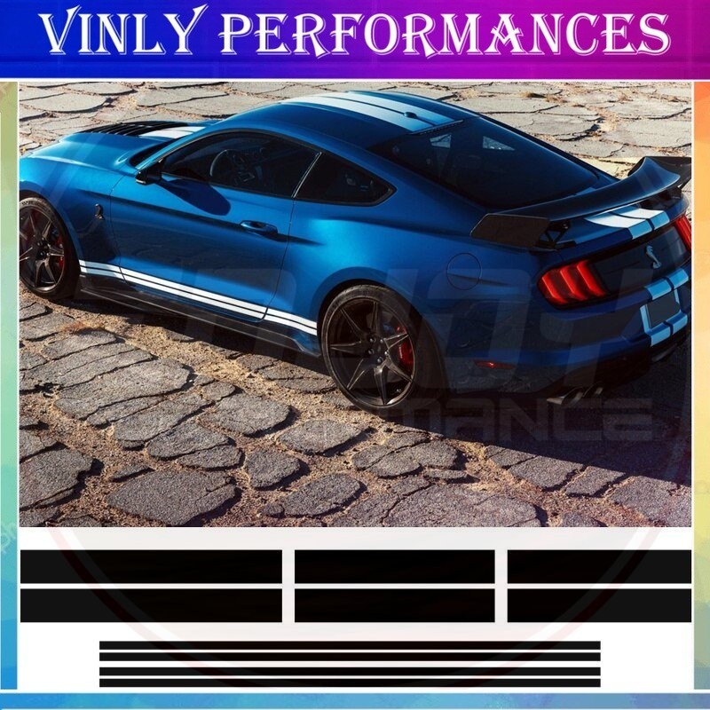 Sport Stripes Car Hood Roof Tail Sticker For Ford Mustang Racing ...