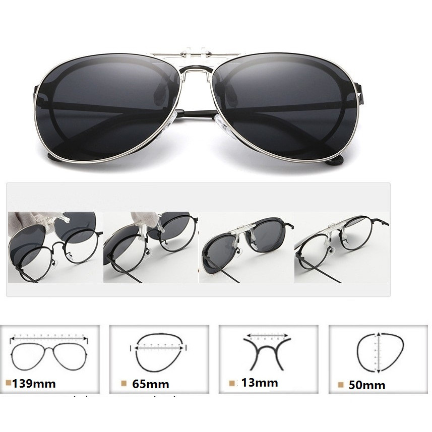 Polarized Clip-on Sunglasses Anti-Glare UV 400 Protection Aviator Clip ...