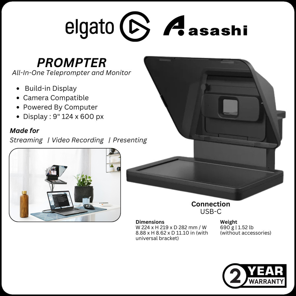 ELGATO PROMPTER - ALL IN ONE TELEPROMPTER AND MONITOR - 10WAD9901 ...