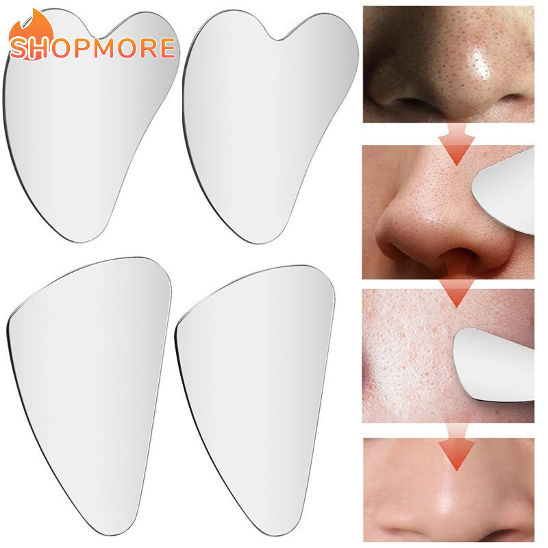 Stainless Steel Nose Blackhead Scraper Board Facial Muscle Massager ...