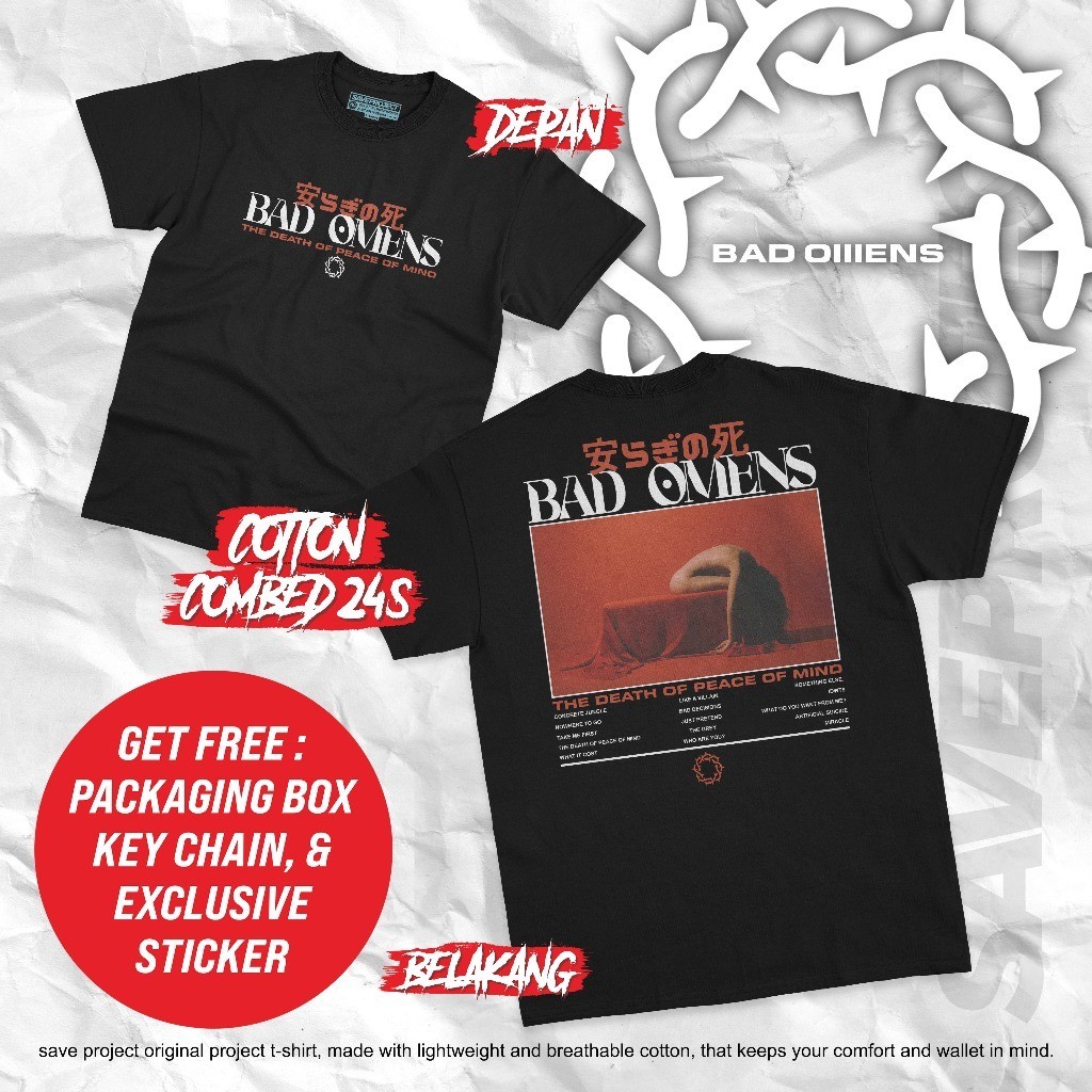 Baju Bad OMENS UNISEX TEE SERIES/BAD OMENS BAND T-SHIRT/NEW DESIGN ...