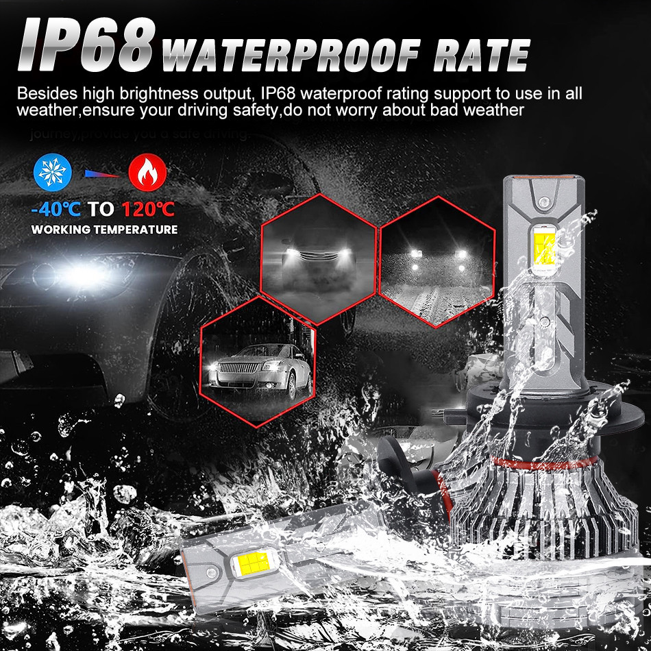 H7 H4 LED Headlight Canbus Decoder H4 H11 Bulb 500W 800000LM 9012 H3 H1 ...