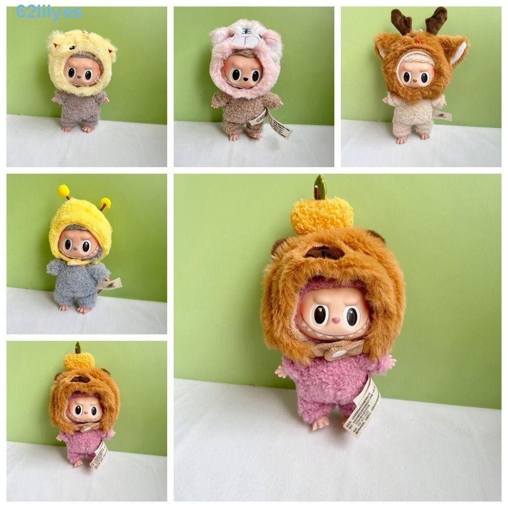 LILYES 17cm Labubu Doll Dress, Ear Hat Handmade Headgear Labubu Doll ...