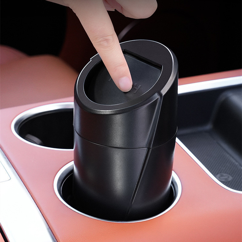 Car Storage Car Trash Can Storage Bin Waterproof Trash Can with Lid One ...