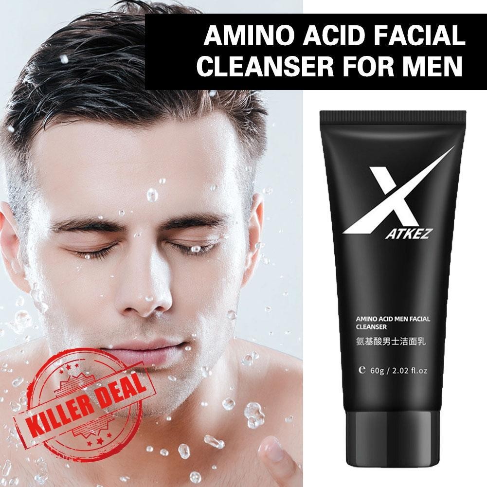 60g Amino Acid Facial Cleanser For Men Mild Oil Control Moisturizing Refreshing Facial Cleanser ...