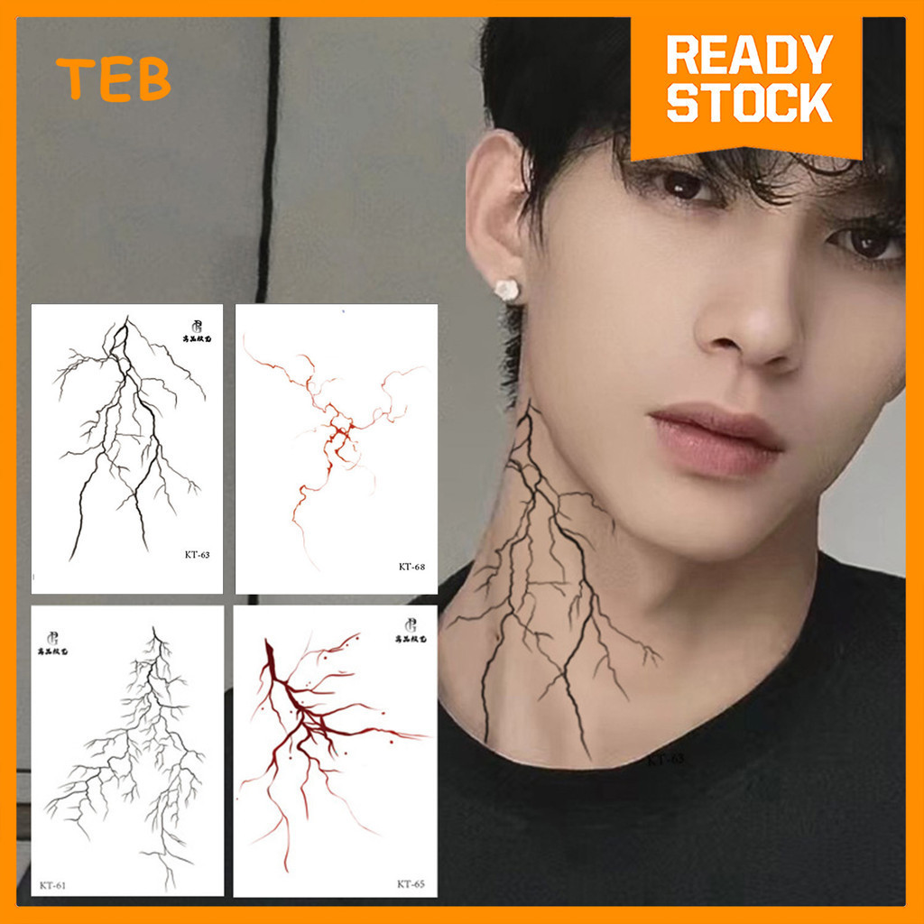 [TEB] Blood Vessel Cell Tattoo Sticker Lightning Tattoo Sticker Simple ...