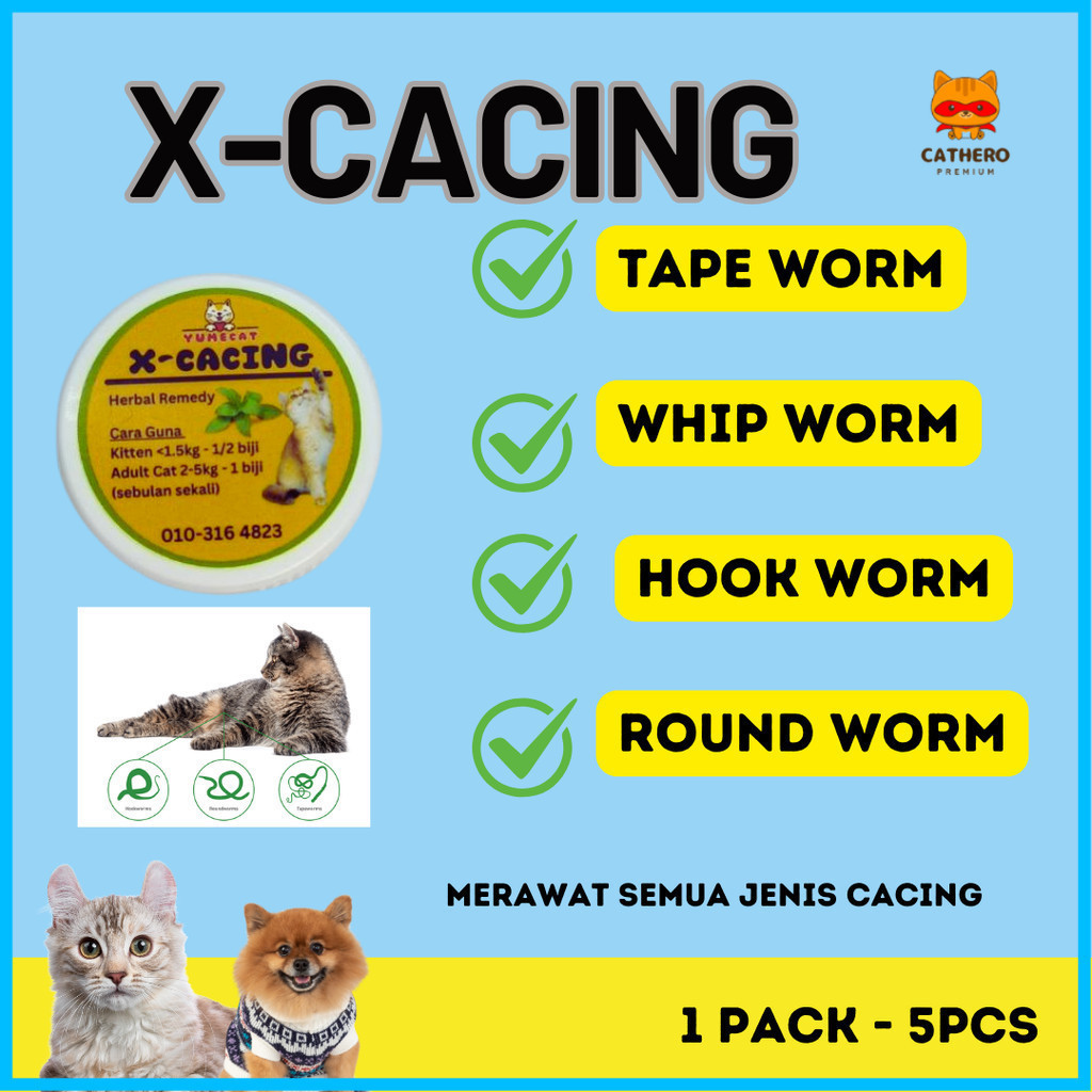 CATHERO X-CACING KUCING CACING HEARTWORM CACING PERUT KUCING DAN ANJING ...