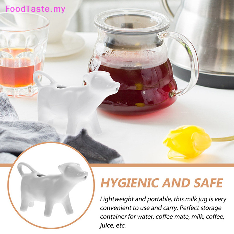 FoodTaste Pitcher Milk Creamer Ceramic Jug Cow Coffee Cup Sauce Gravy ...