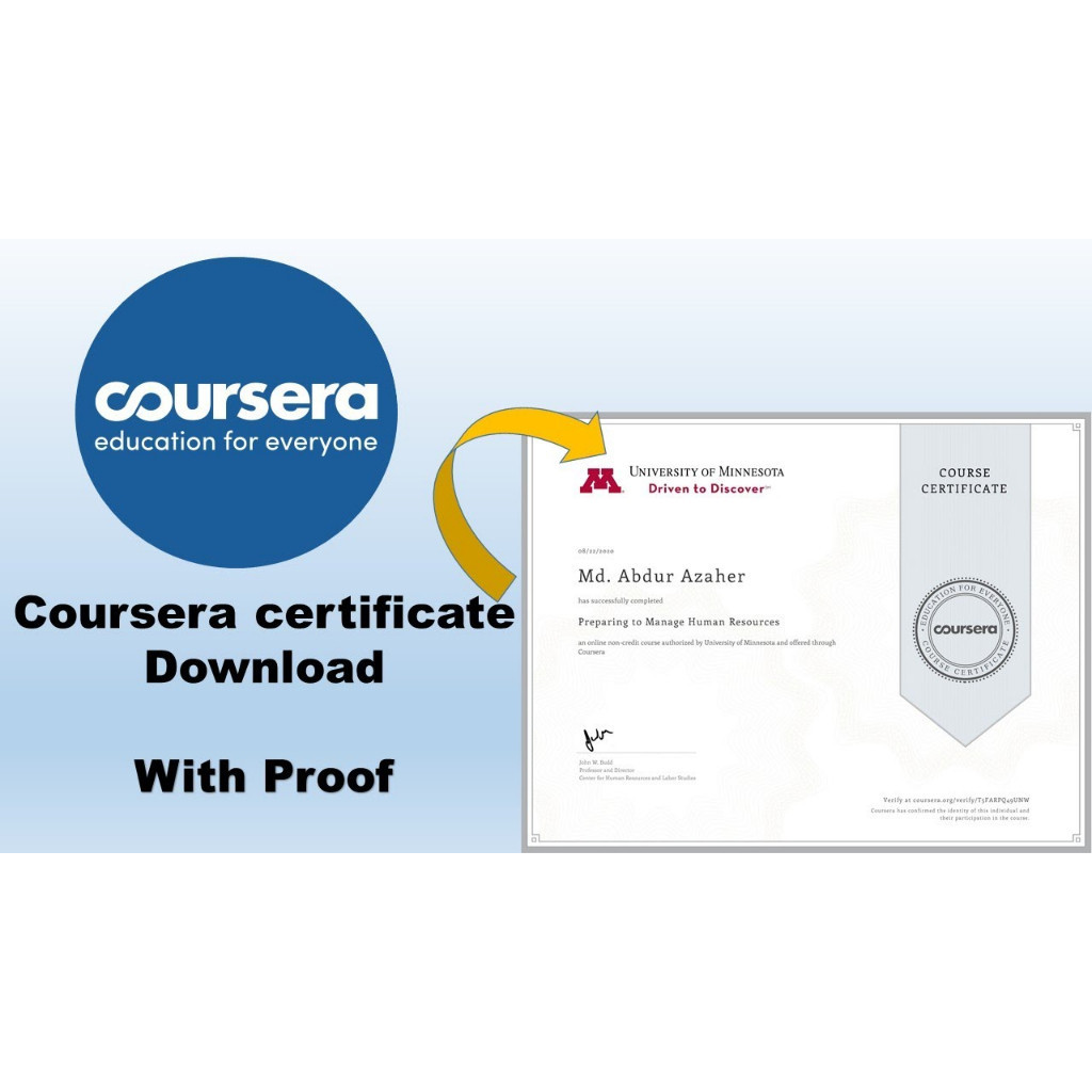 Coursera Certificate Service ( We attend the course, you get the ...