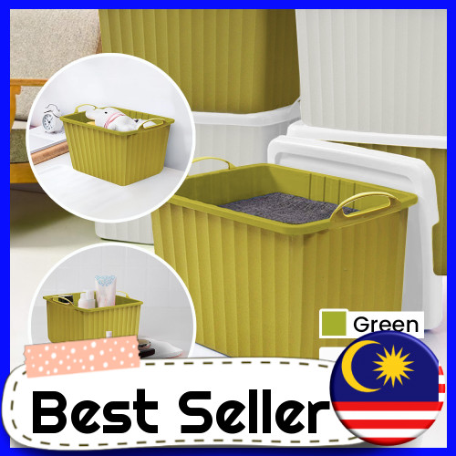 [POPULAR] Basket Design Plastic Storage Box Container Lid Handle Kotak ...