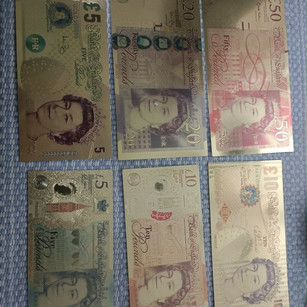 Gold foil commemorative banknotes Queen Elizabeth's creative collection ...