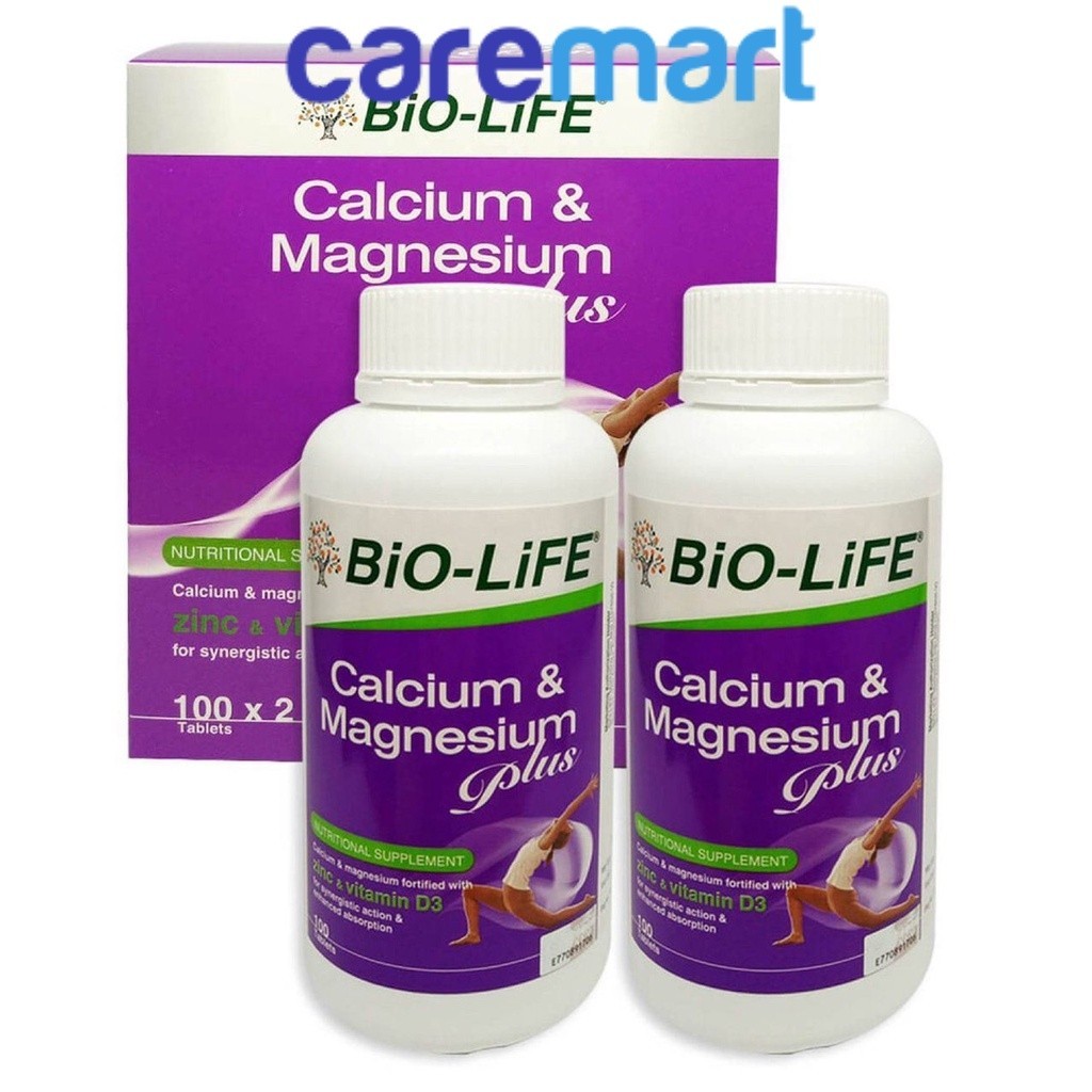 BIO-LIFE CALCIUM & MAGNESIUM PLUS 2 X 100 TABLETS (EXP: 07/2025 ...