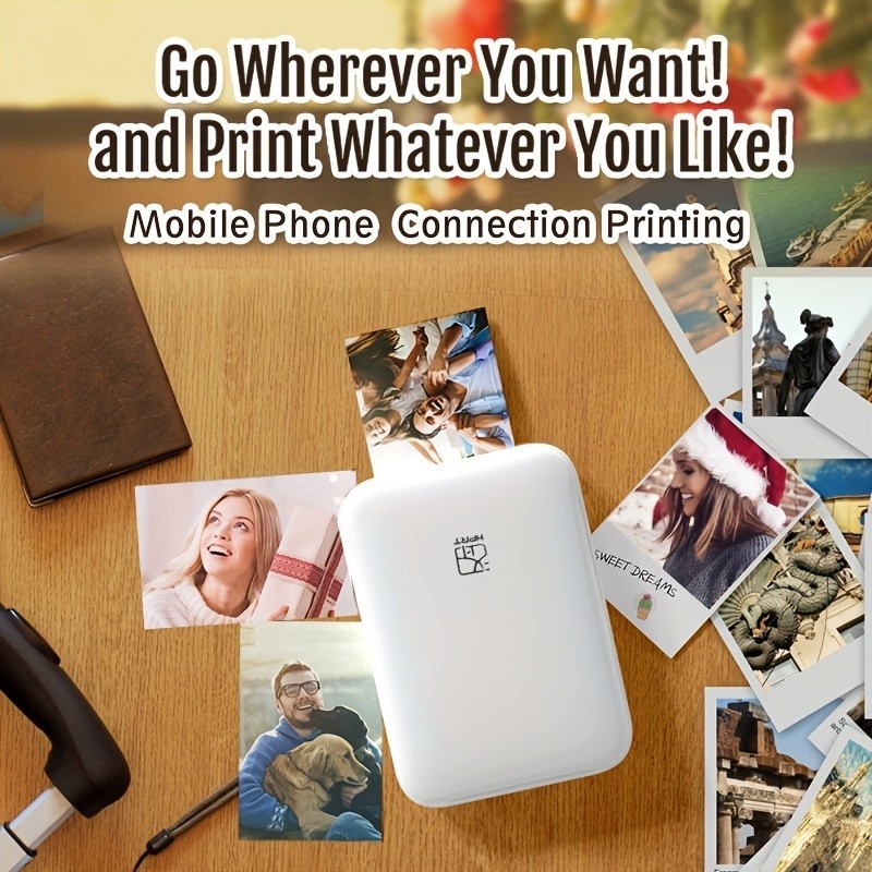 HPRT-Wireless Portable Photo Printer Mini Color Printer Compatible With ...