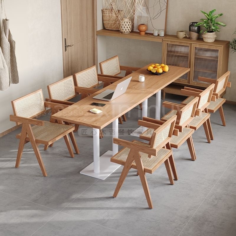 NEW Nordic Style Coffee Table & Chair Combine Office Discussion Table ...