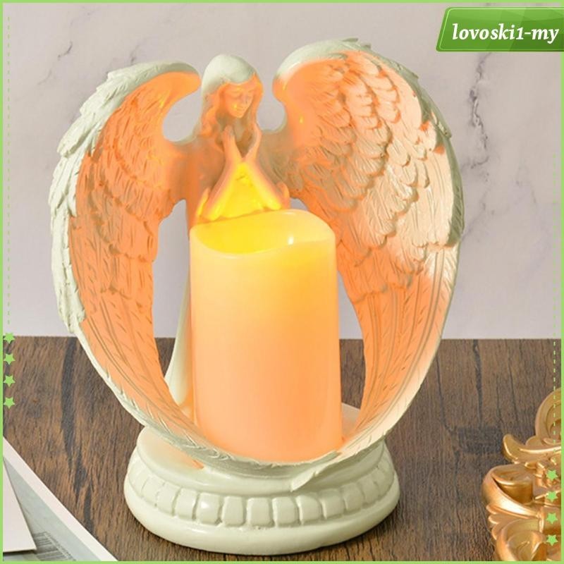 [LovoskibcMY] Electronic Candle Holder Angel Statue, Wedding Candle ...