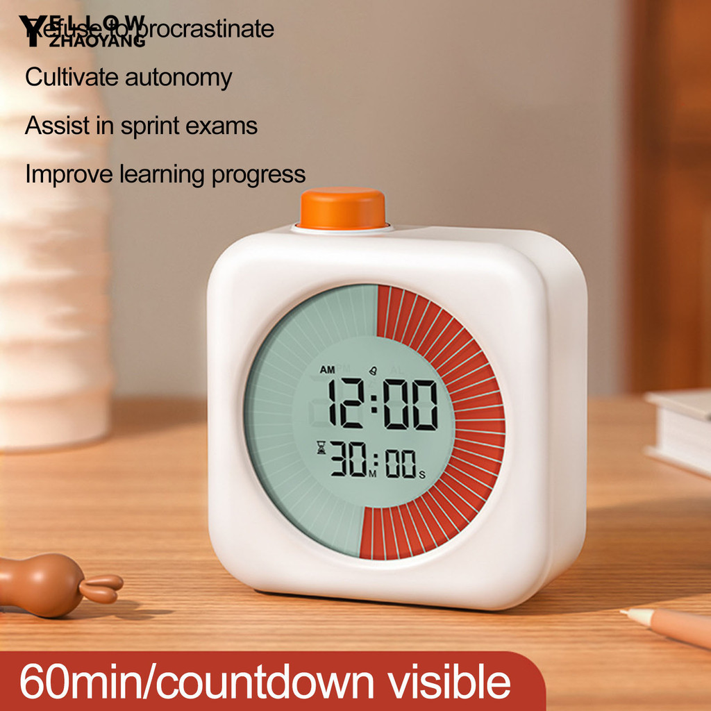 YEH-Digital Timer 60-Minute Visual Timer Quiet Countdown Clock Time Management Tool for Home ...