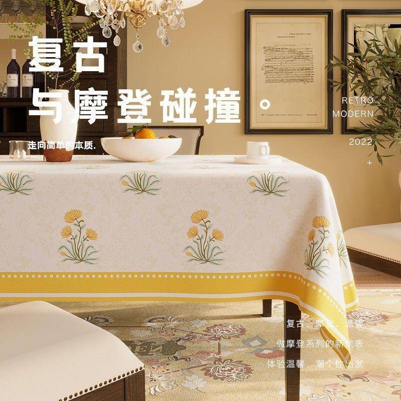 American Retro Pastoral Simple Tablecloth Waterproof Cotton Linen ...