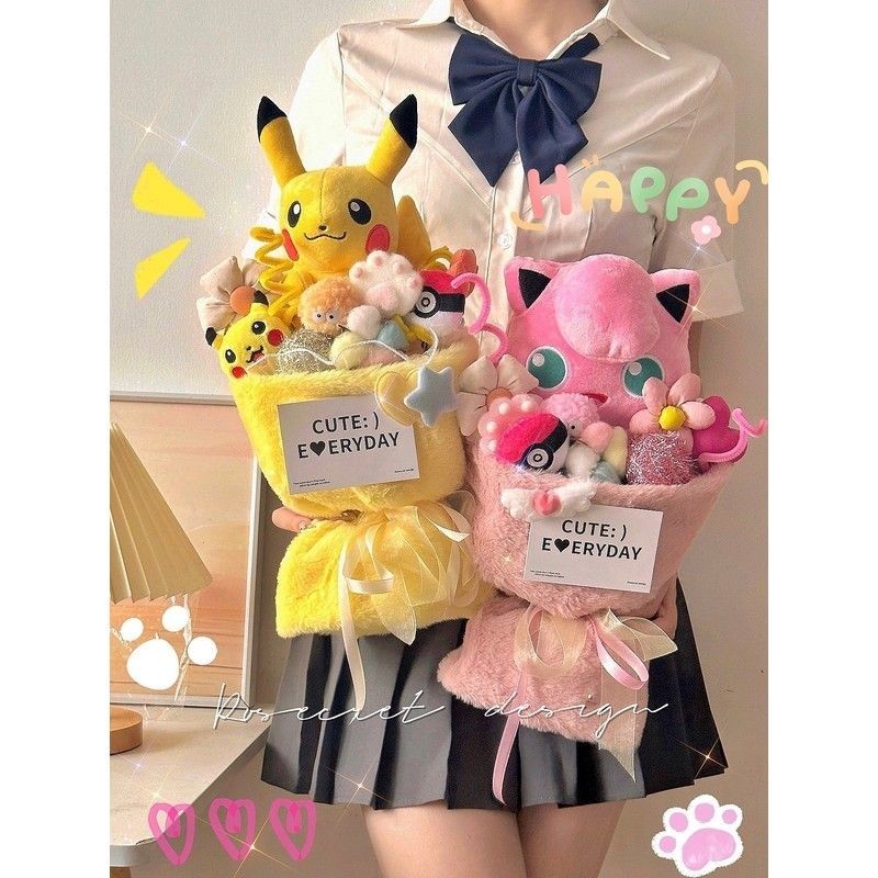 Pikachu Cartoon Doll Bouquet Pokémon Doll Toy Flower Creative Cute ...