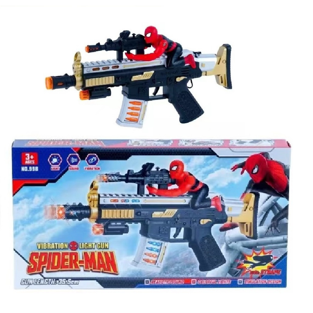 Battery Operated Spiderman Super Hero Toy Gun With Stunning Lights ...