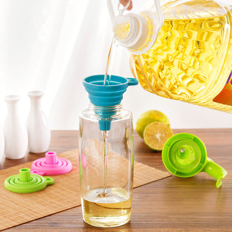 Foldable Multi-function Funnel Silicone Kitchen Funnel Safe Hopper 硅胶漏斗 ...