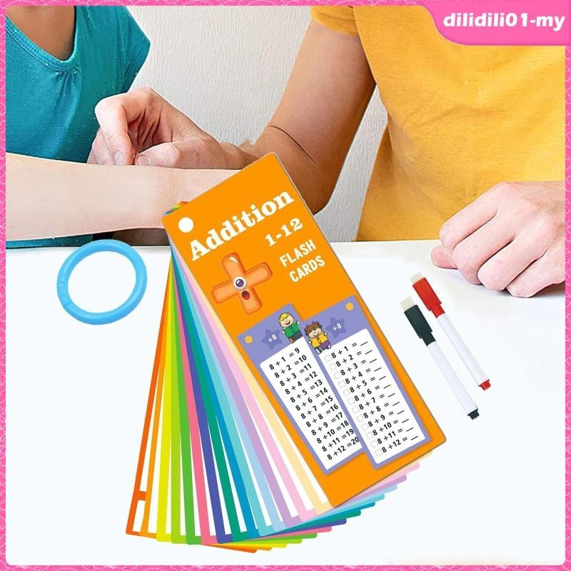 [DilidilidaMY] Math Addition Flash Cards Teaching Aids with 2 Pens ...