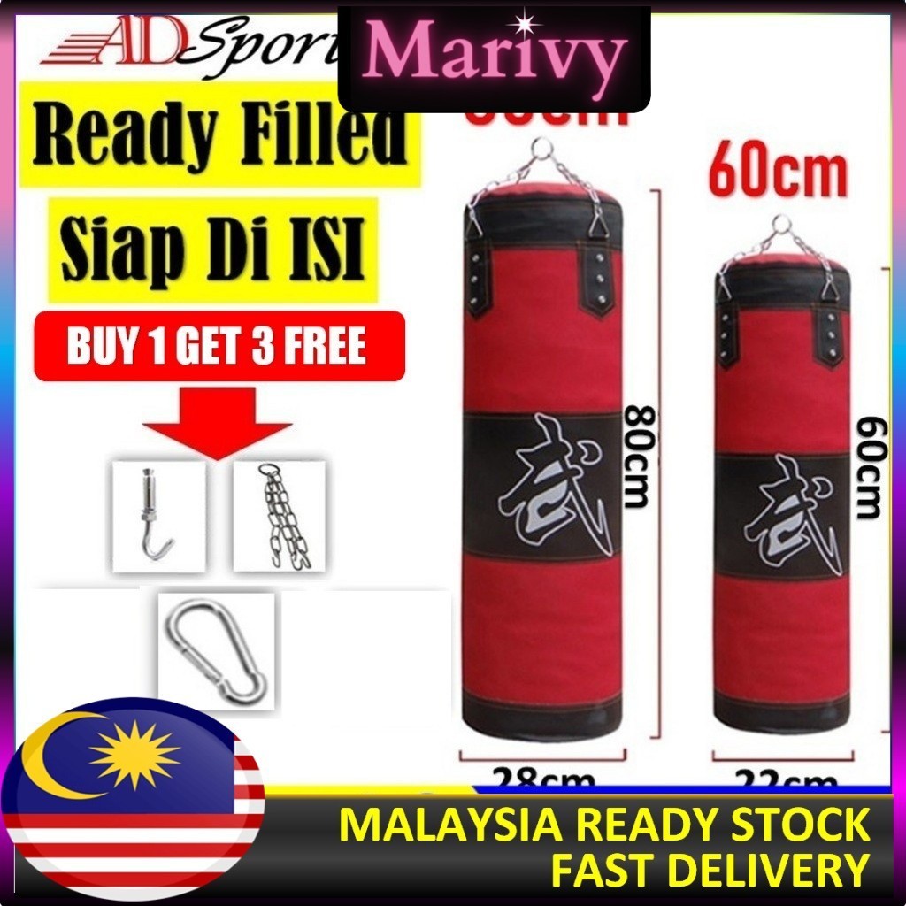 🔥🔥60cm / 80cm Filled Sand Punching Bag / Siap Diisi Sandbag Training ...