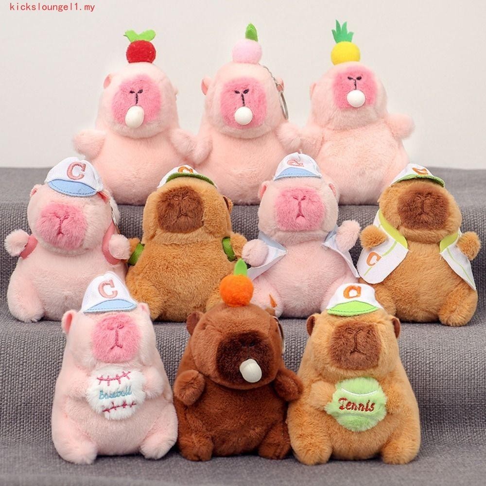KICKSLOUNGEL Capybara Plush Pendant, Pink Bubble Capybara Plush Keyring ...