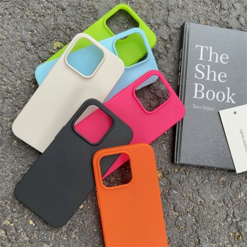 New Half Pack Silicone Case Matte TPU Simple Solid Color Casing for ...