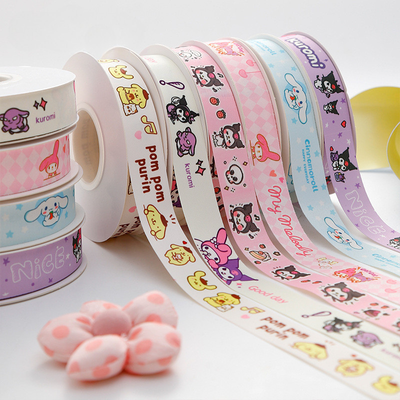 22M/Roll Sanrio Series Ribbon Hello Kitty Kuromi My Melody 22mm Printed ...