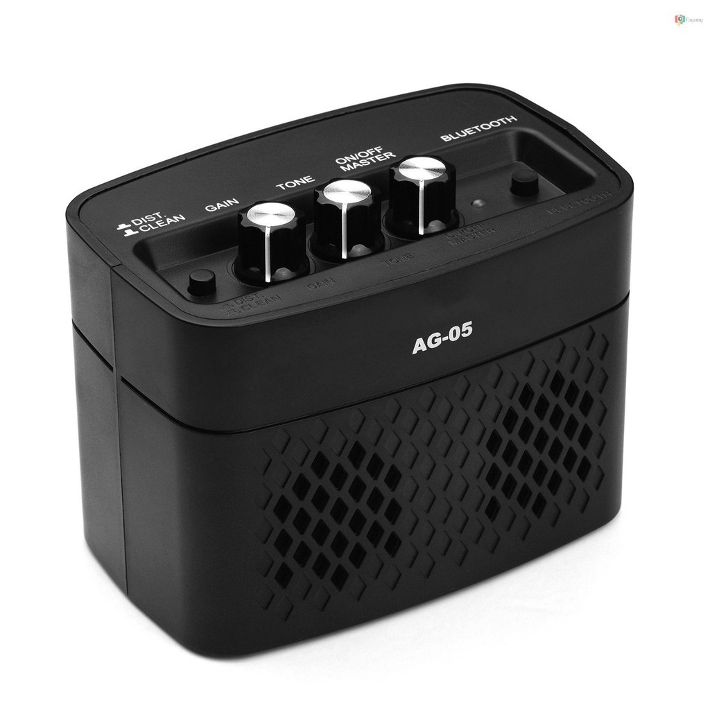AROMA AG-05 Bluetooth Electric Guitar Amp Amplifier 5-Watt Stereo Output Distortion Gain Tone ...