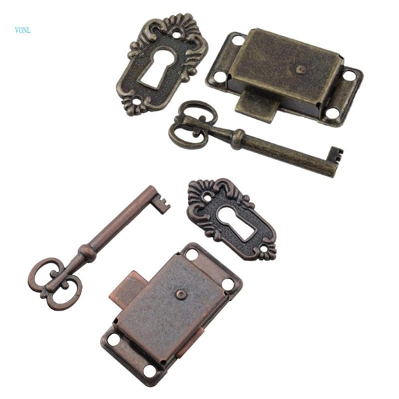 Vonl Decor Furniture Locks Antique Iron Drawer Locks for w for Key ...