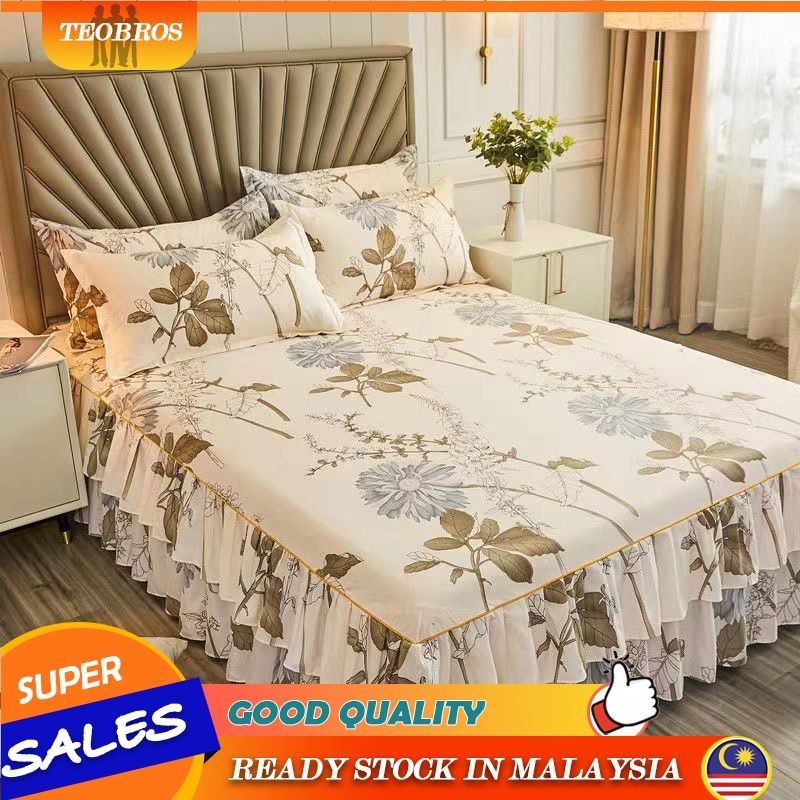 TEOBROS_ Ready Stock 3-in-1 Set Queen size ROPOL CADAR bed Sheet /cadar ...