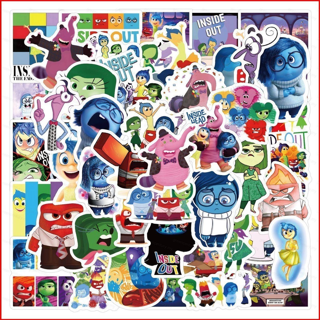 YS 60PCS/set INSIDE OUT 2 JOY Disgust Fear Stickers Waterproof sticker ...