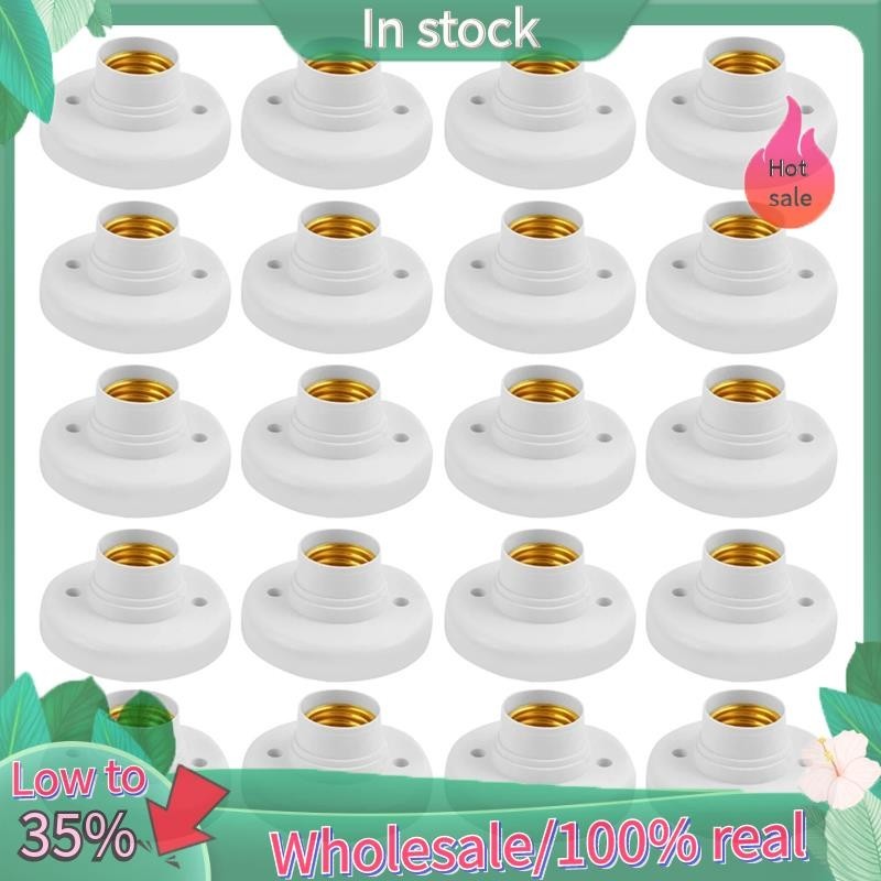 E27 Screw Cap Socket White Ceiling Light Lamp Bulb Fixing Base Stand ...
