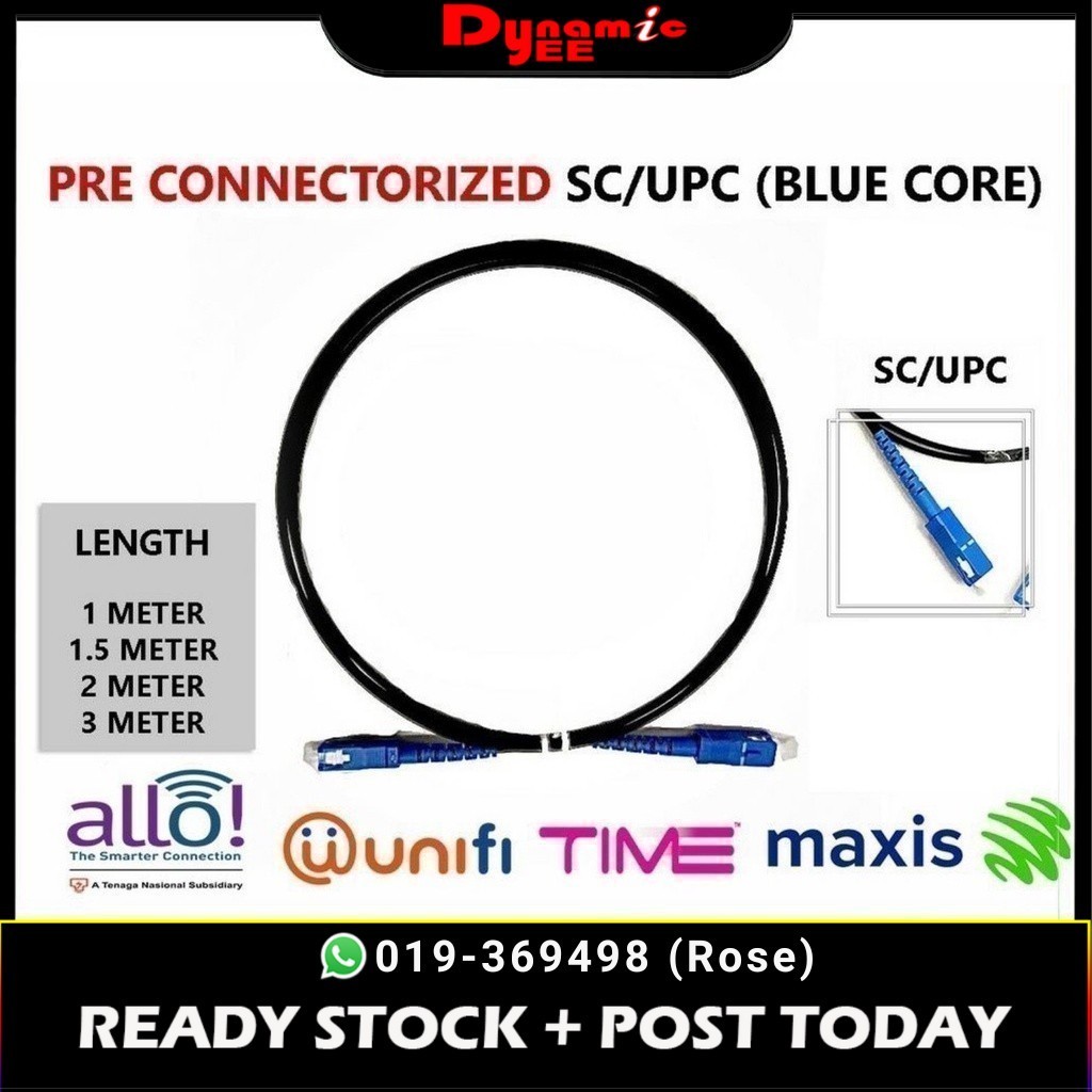 Pre Connectorized SC/UPC (Blue Core) Patch Cord FRP PR10 | Shopee Malaysia