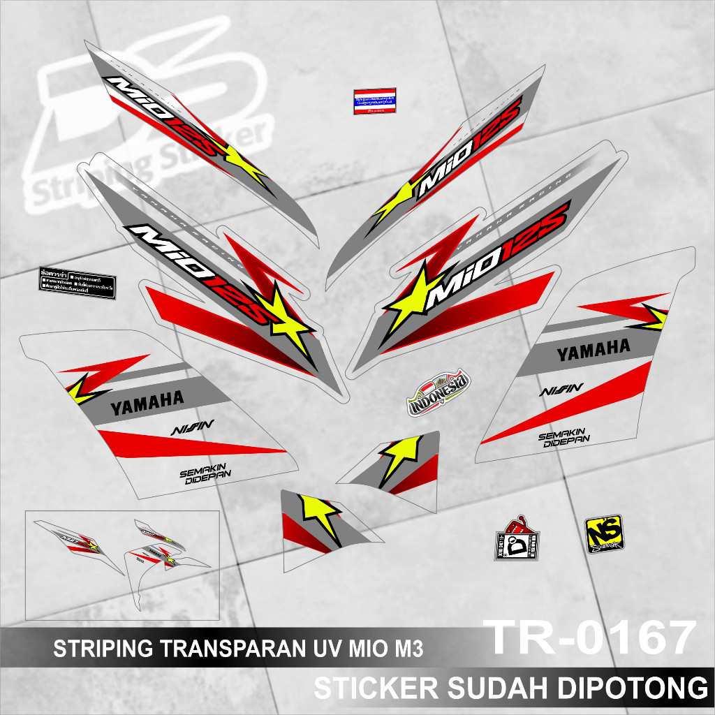 Mio m3 UV Transparent Sticker Striping (TR-0167) List of Motorcycle ...