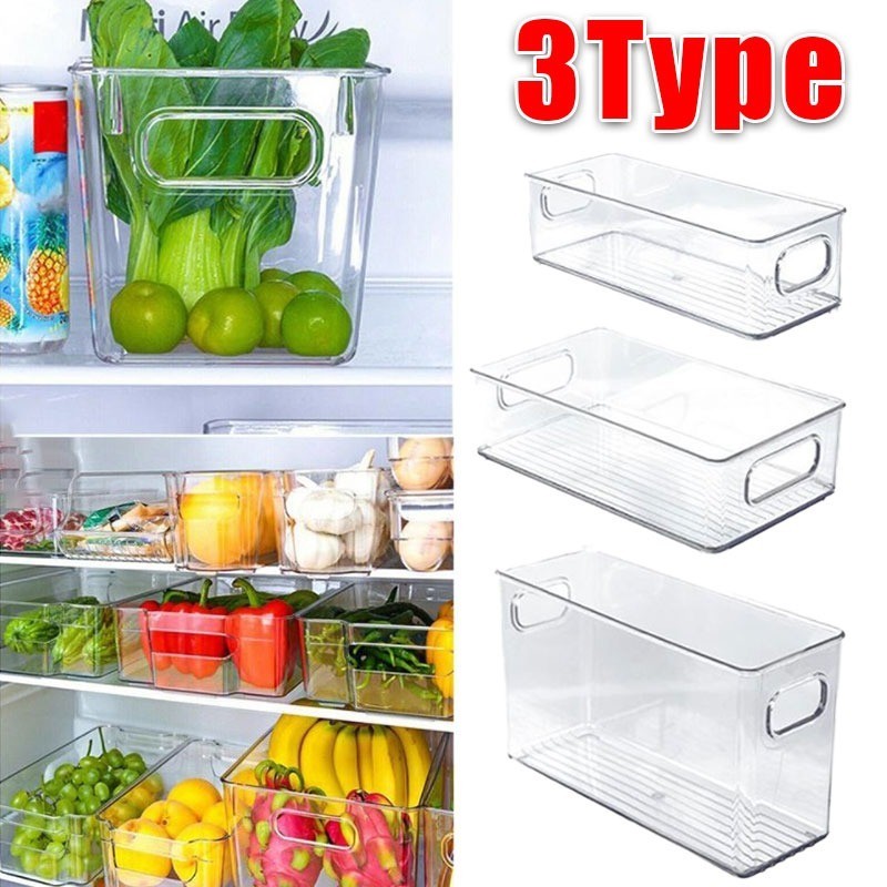 Kitchen Fridge Food Storage Drawer Box / Multipurpose Stackable Acrylic ...