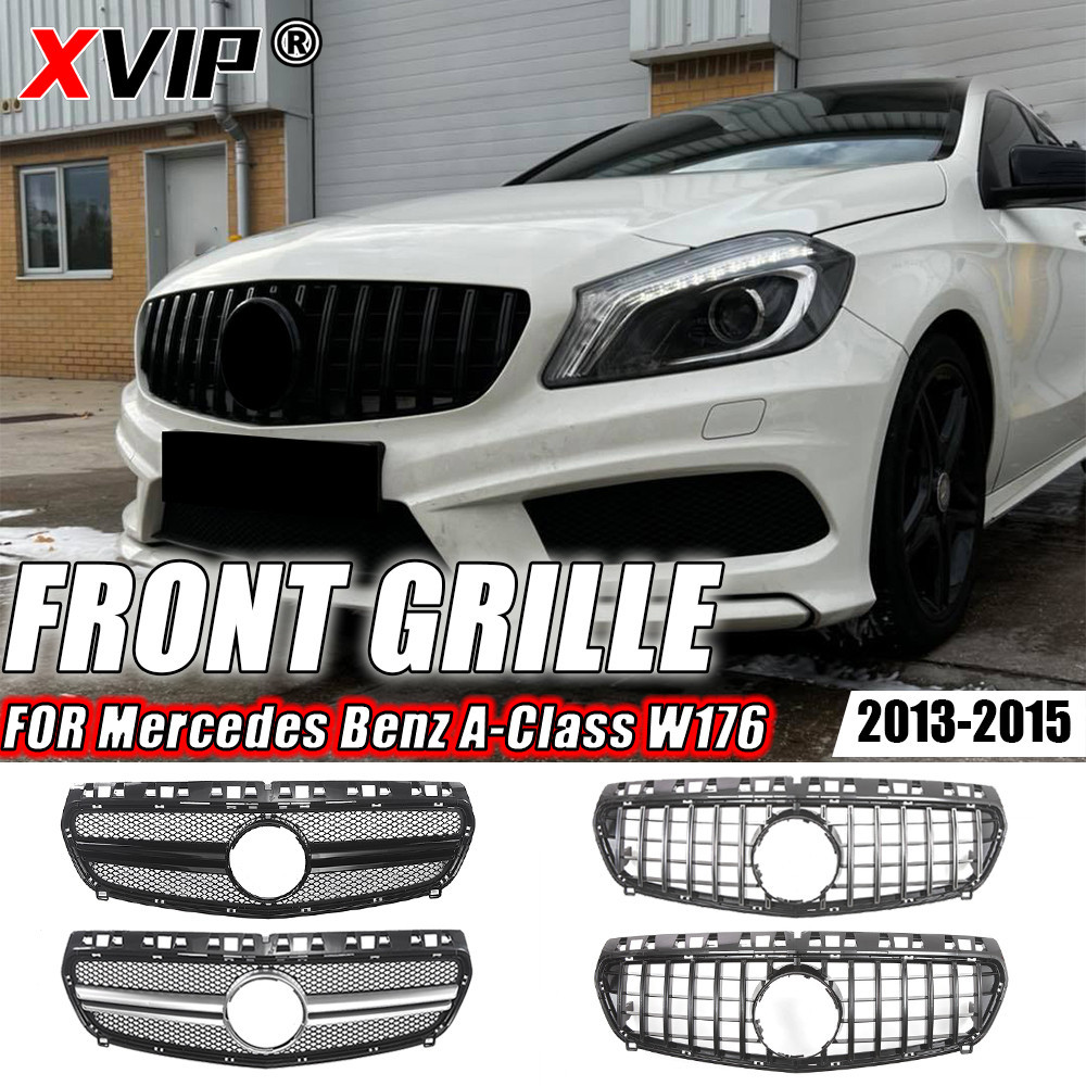 XVIP Gloss Black GTR Style Front Bumper Grille For Mercedes Benz A ...