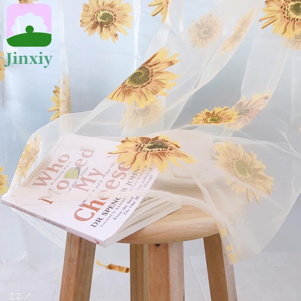 JINXIY Curtain Sunflower Pattern Window Blind Room Balcony Screening ...