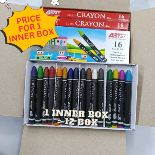 【1INNER BOX=12BOX ! ! !】ASTAR 416 CRAYON SET FOR KID KIDS 16PCS/BOX ...