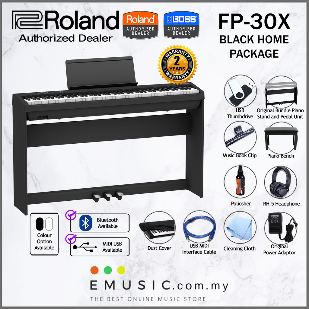 Roland FP-30X 88-key Digital Piano Home Package (FP30X / FP 30X ...